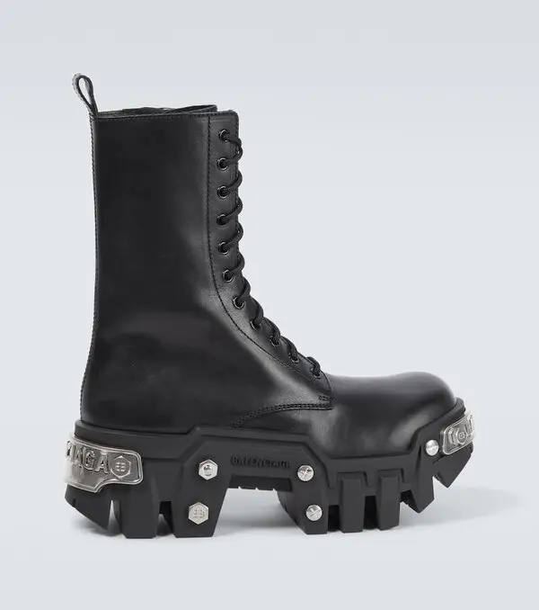 Balenciaga Leather Lace-up Boots