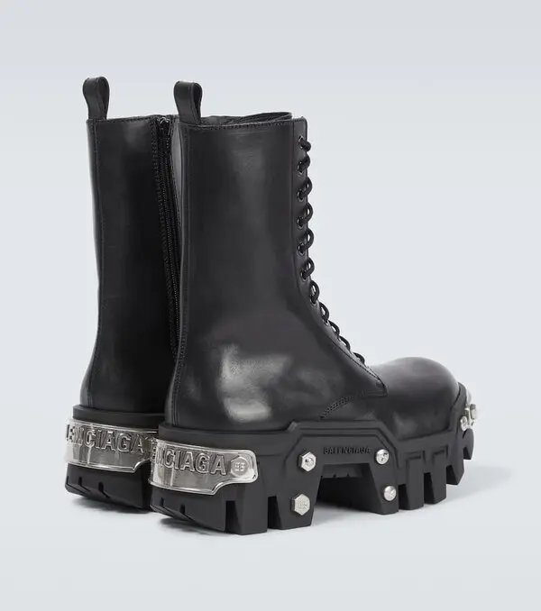 Balenciaga Leather Lace-up Boots