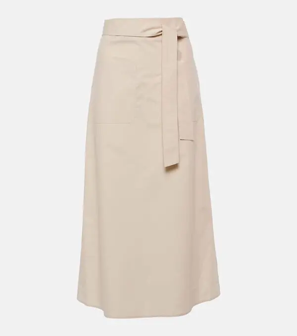 TOTEME Cotton Midi Skirt - Neutrals