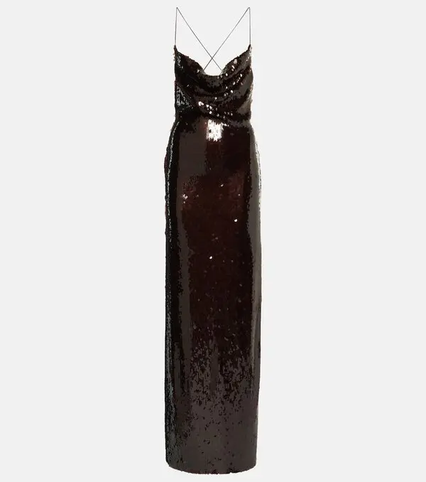 Magda Butrym Sequined Gown - Brown
