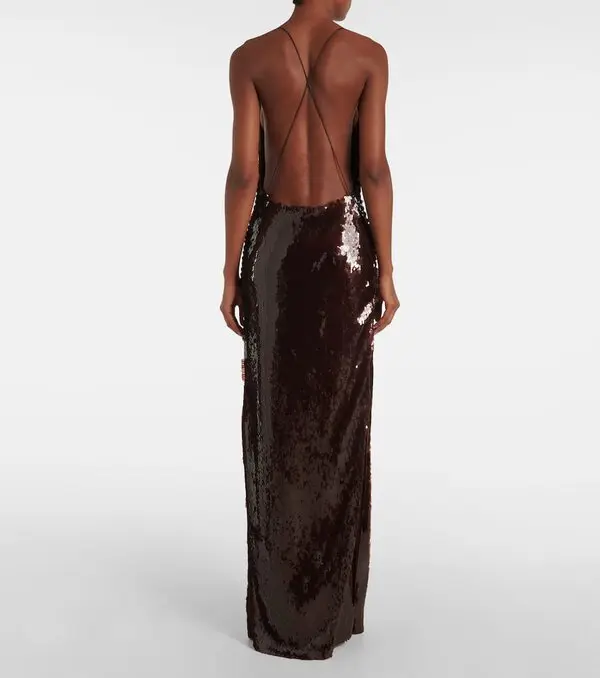 Magda Butrym Sequined Gown - Brown