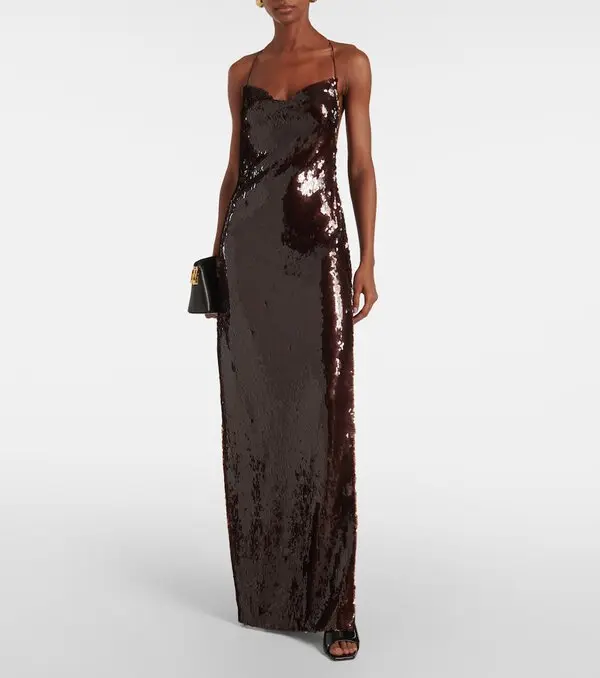 Magda Butrym Sequined Gown - Brown
