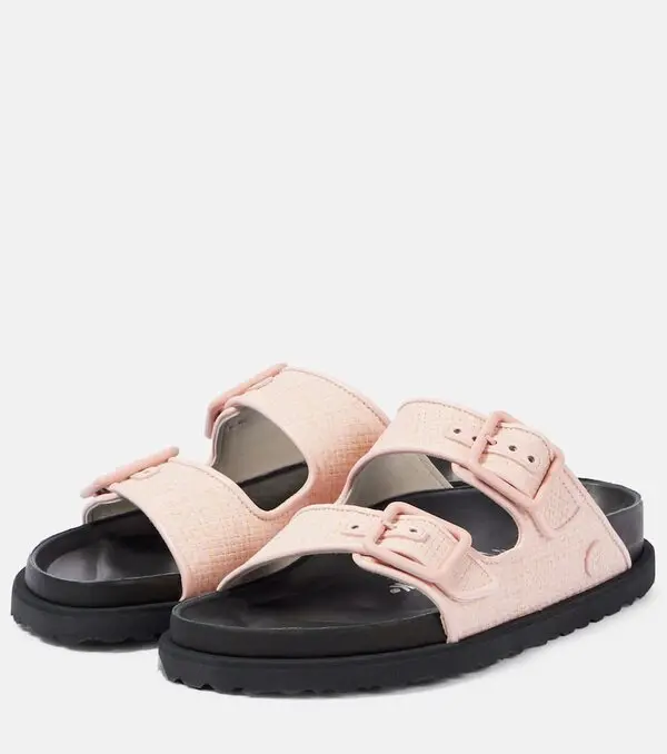 BIRKENSTOCK Arizona Luxe Raffia Sandals - Pink