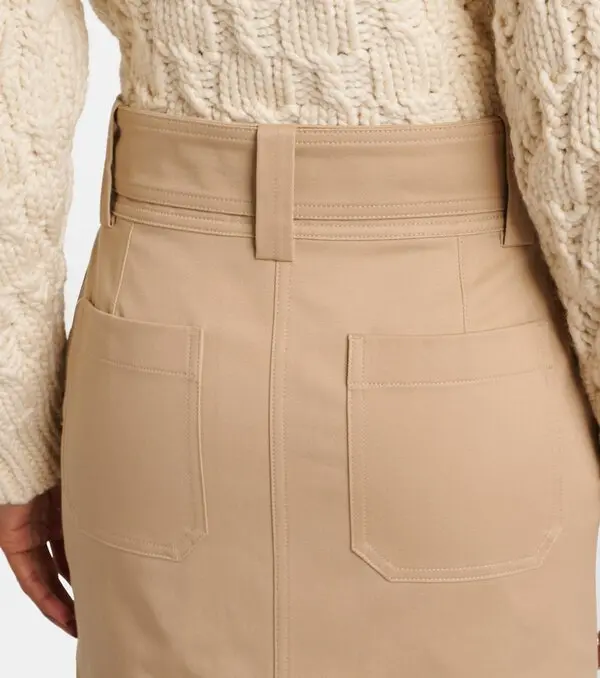 Chloé Saharienne Cotton Gabardine Cargo Skirt