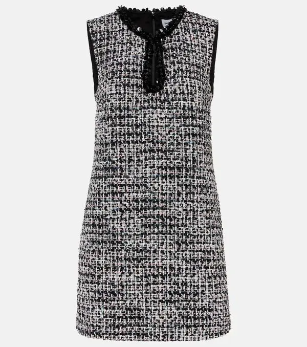 SELF-PORTRAIT Embellished Boucle Minidress