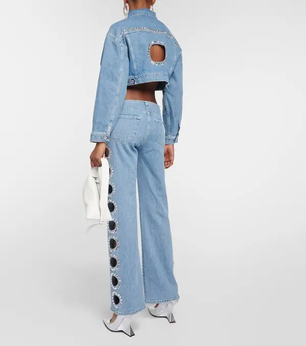 7 For All Mankind Slouchy Bootcut Embellished Jeans