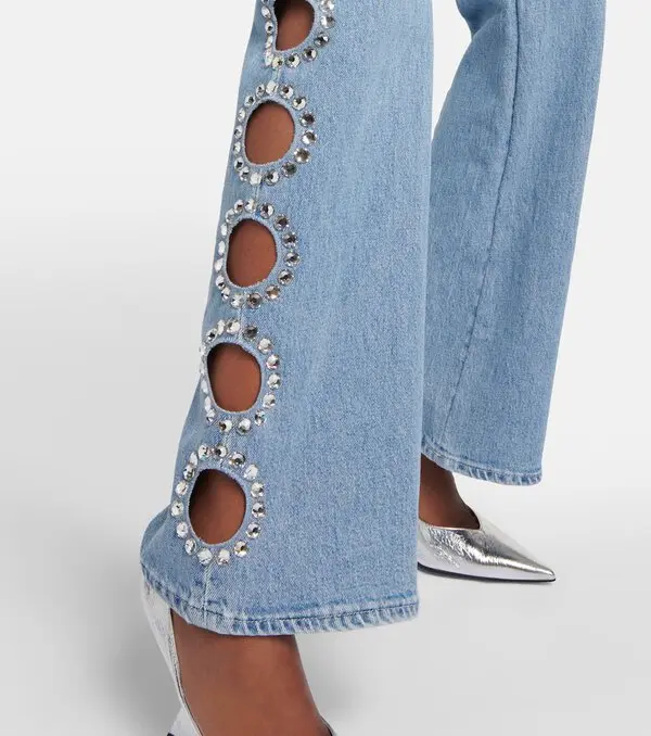 7 For All Mankind Slouchy Bootcut Embellished Jeans