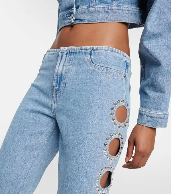 7 For All Mankind Slouchy Bootcut Embellished Jeans