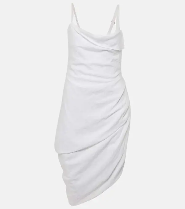 Jacquemus La Robe Saudade Draped Mini Dress - White
