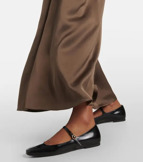 TOD'S Polished Leather Mary Jane Flats