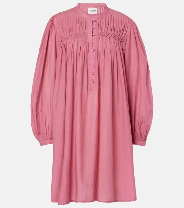 MARANT ETOILE Danael Cotton-blend Mini Dress - Pink