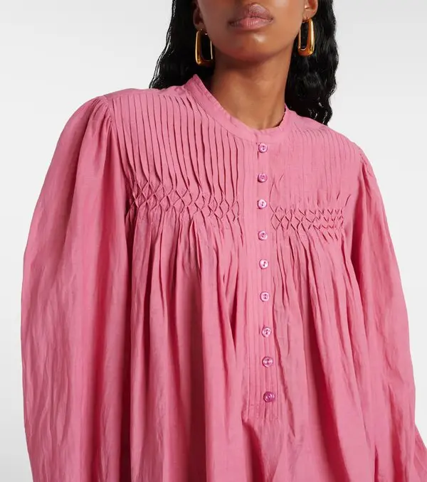 MARANT ETOILE Danael Cotton-blend Mini Dress - Pink