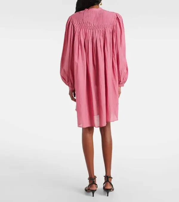 MARANT ETOILE Danael Cotton-blend Mini Dress - Pink