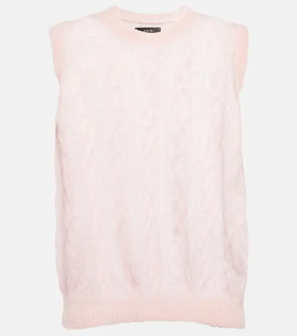 Amiri Openwork Alpaca And Mohair-blend Vest