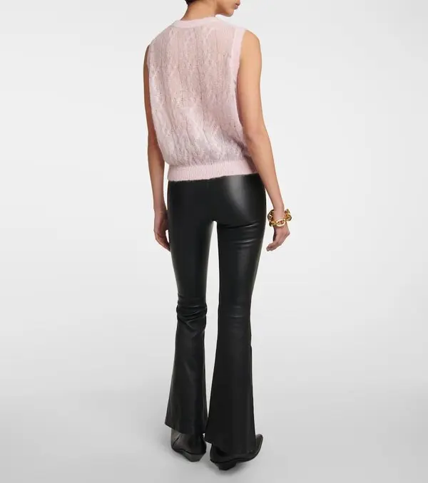 Amiri Openwork Alpaca And Mohair-blend Vest