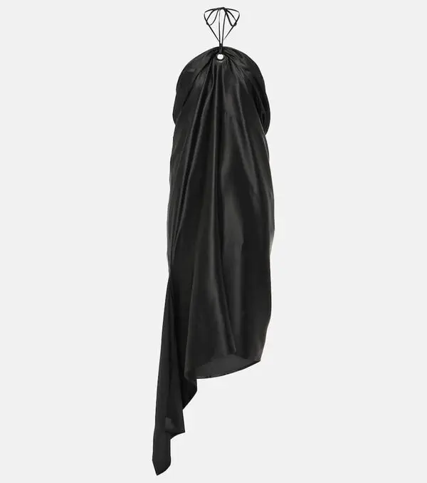 FERRAGAMO Halterneck Silk-blend Midi Dress