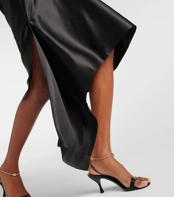 FERRAGAMO Halterneck Silk-blend Midi Dress