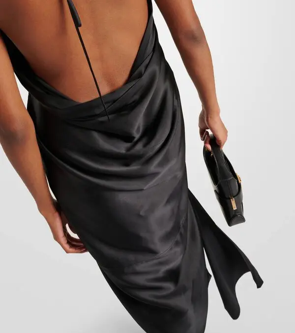 FERRAGAMO Halterneck Silk-blend Midi Dress