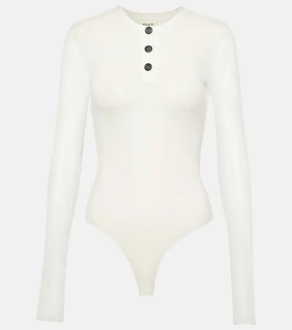 Khaite Janelle Cotton-blend Jersey Bodysuit - White