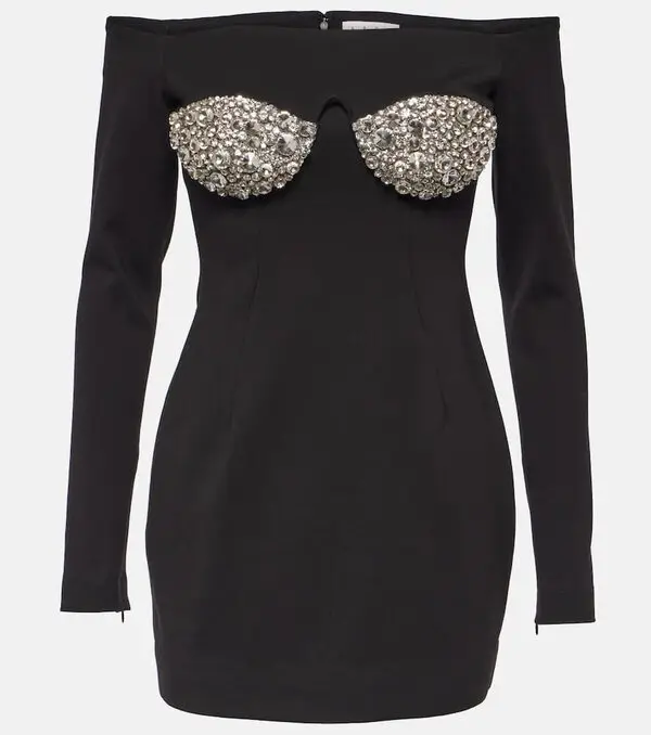 AREA Crystal-embellished Mini Dress