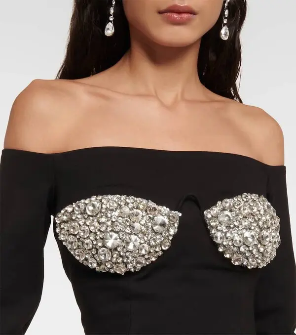 AREA Crystal-embellished Mini Dress
