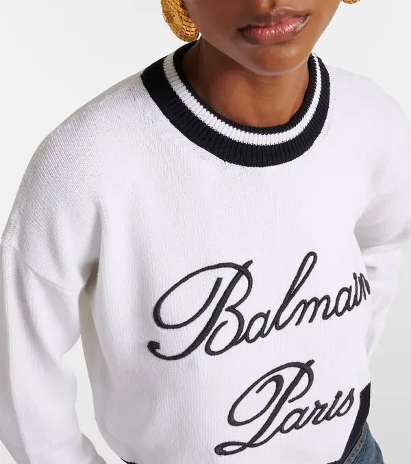Balmain Signature Embroidered Crewneck Sweater