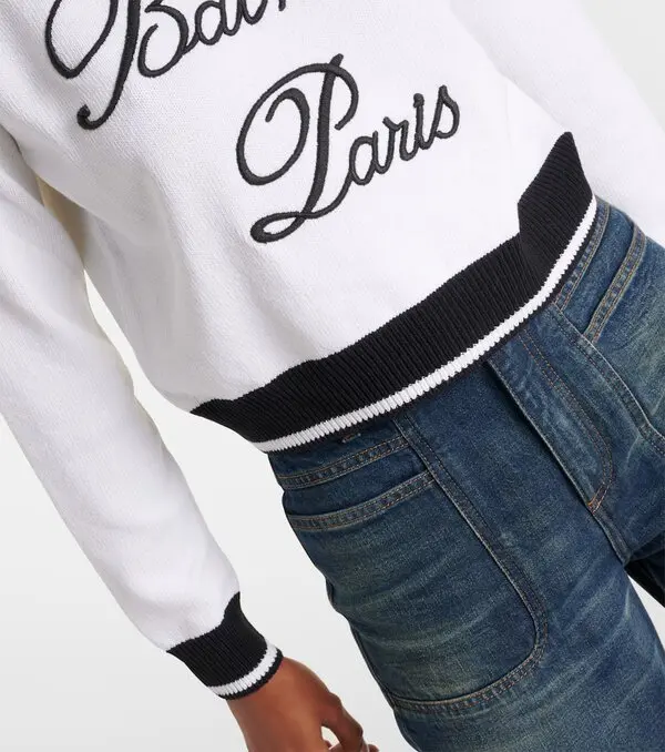 Balmain Signature Embroidered Crewneck Sweater