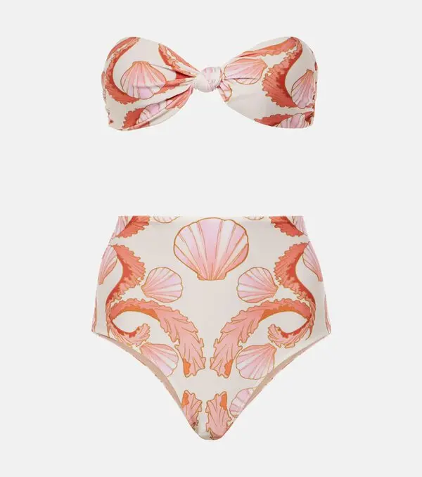 ADRIANA DEGREAS Seashell High-rise Bikini - White