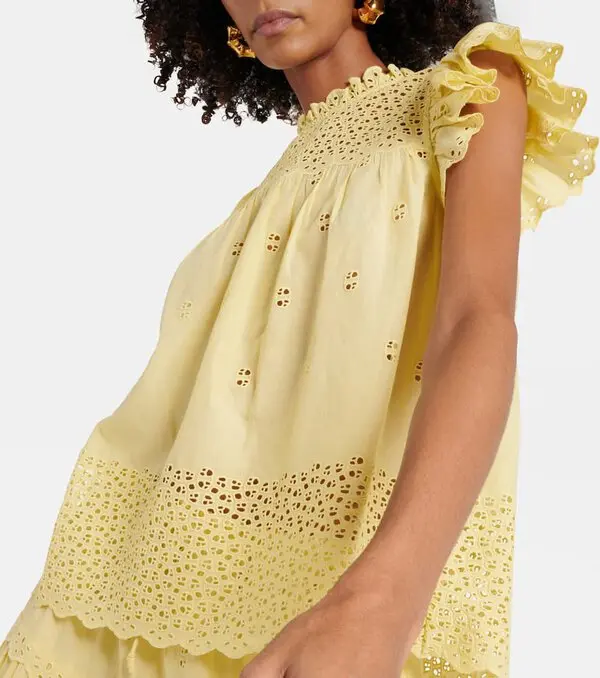 Ulla Johnson Kassi Cotton Voile Top