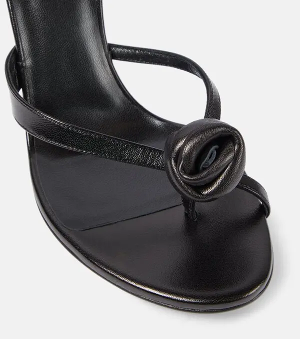 Magda Butrym Floral-appliqué Leather Wedge Mules
