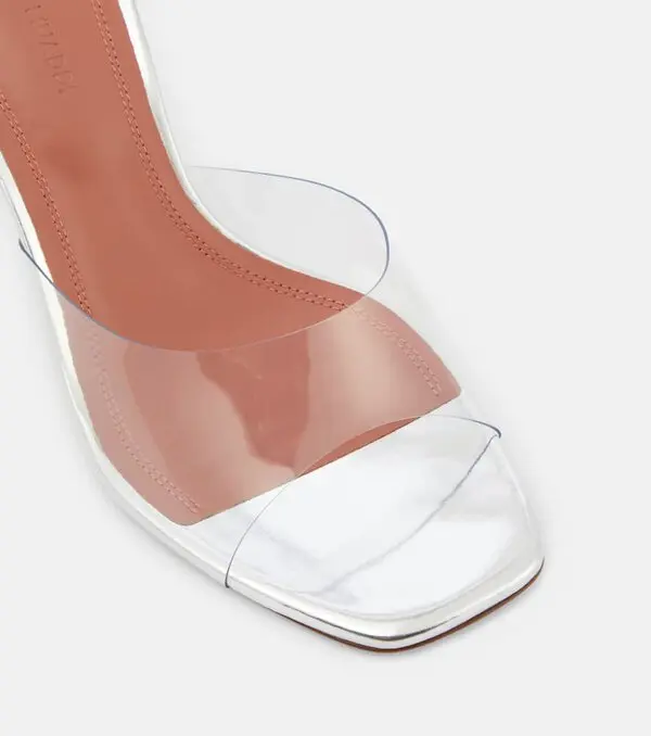 Amina Muaddi Lupita Leather Mules - White