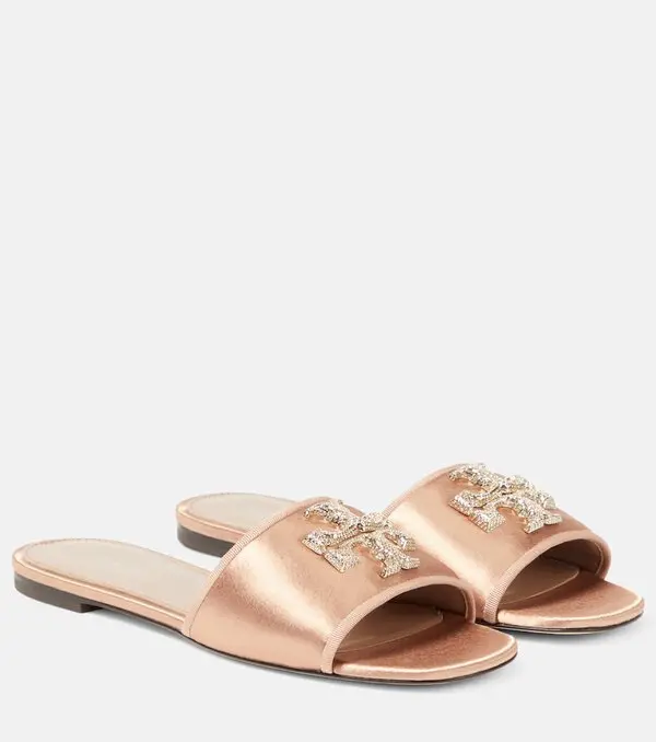 Tory Burch Crystal-embellished Slides - Purple