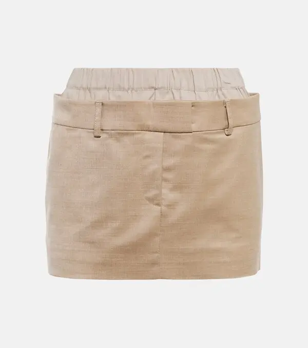 AYA MUSE Layered Wool-blend Miniskirt