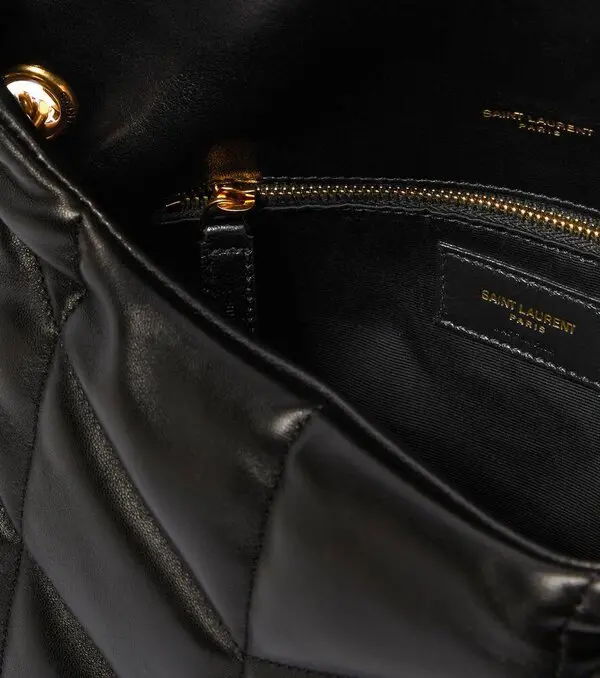 Saint Laurent Puffer Small Leather Shoulder Bag - Black
