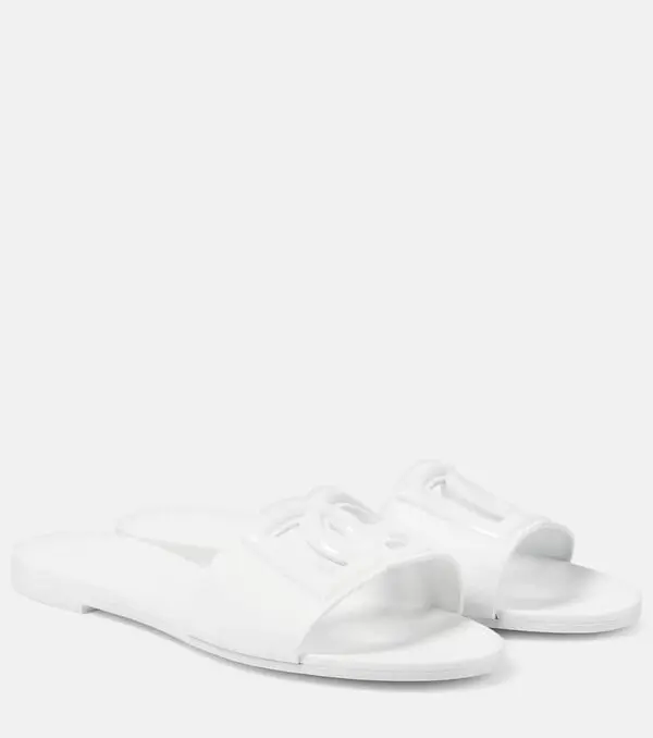 Dolce & Gabbana Dg Cutout Rubber Slides - White