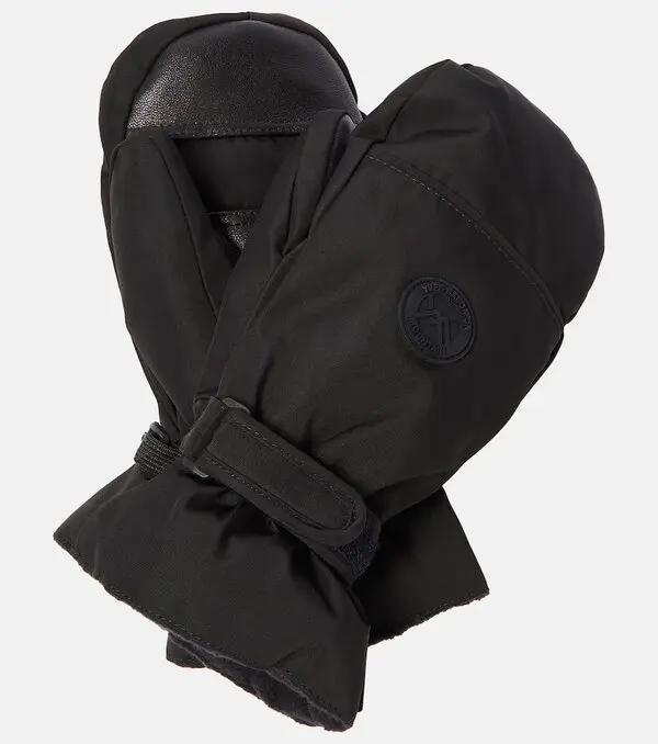 YVES SALOMON Leather-trimmed Mittens - Black