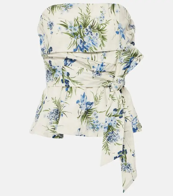 Veronica Beard Strapless Belted Top