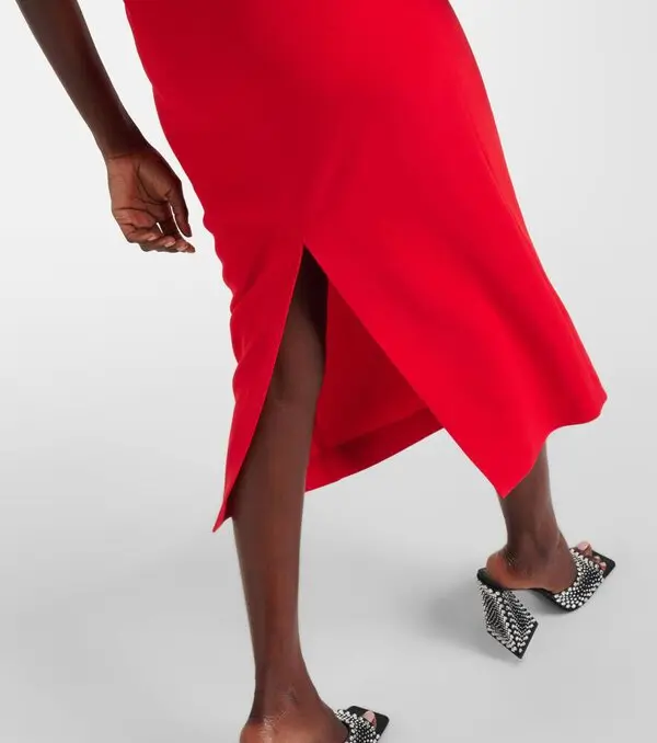 SELF-PORTRAIT Off-shoulder Crepe Midi Dress