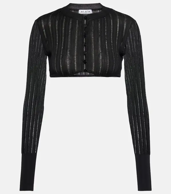 Alaïa Ribbed-knit Cropped Cardigan