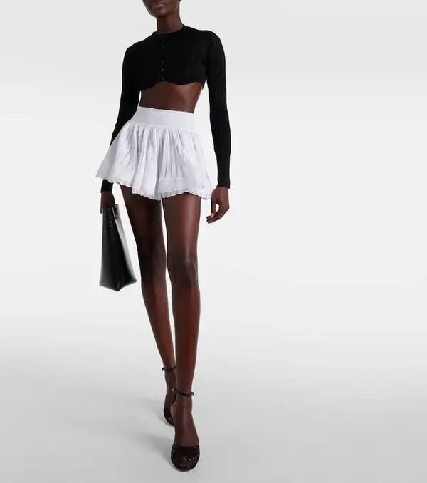 Alaïa Ribbed-knit Cropped Cardigan