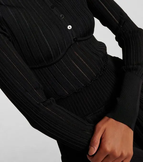 Alaïa Ribbed-knit Cropped Cardigan