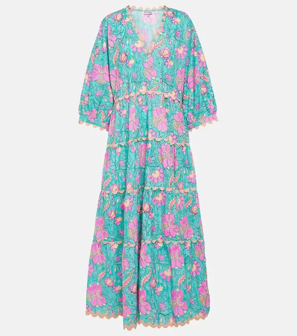 JULIET DUNN Colorblocked Cotton Poplin Maxi Dress - Multicoloured