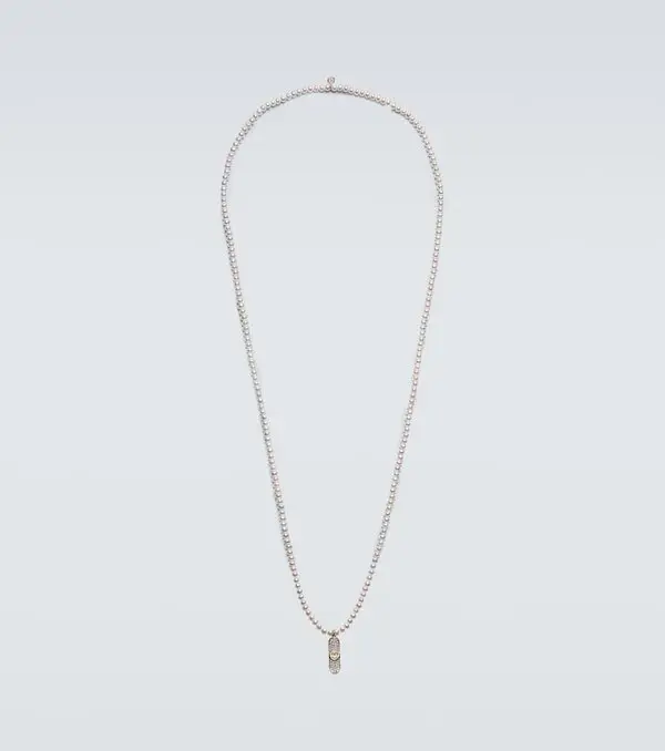 SYDNEY EVAN Happy Face Skateboard Pearl Necklace - Gold