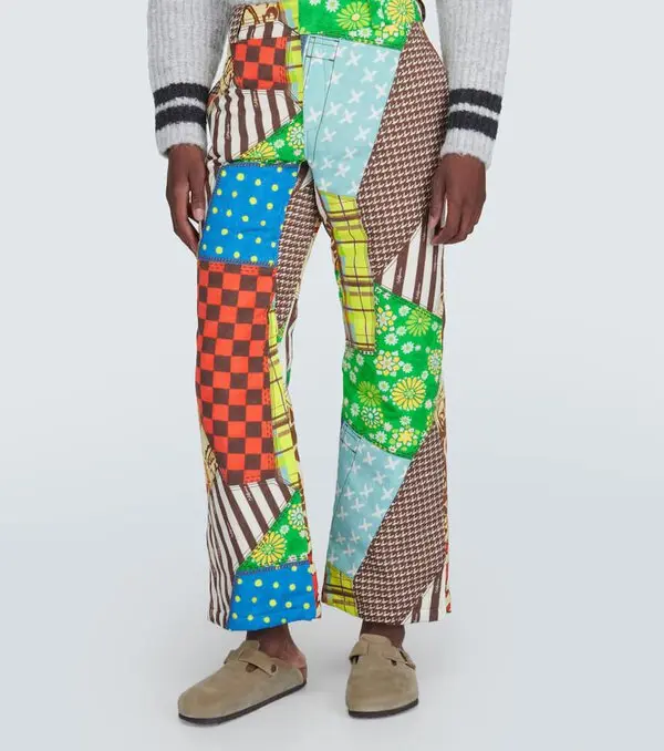 ERL Printed Cotton-blend Flared Pants