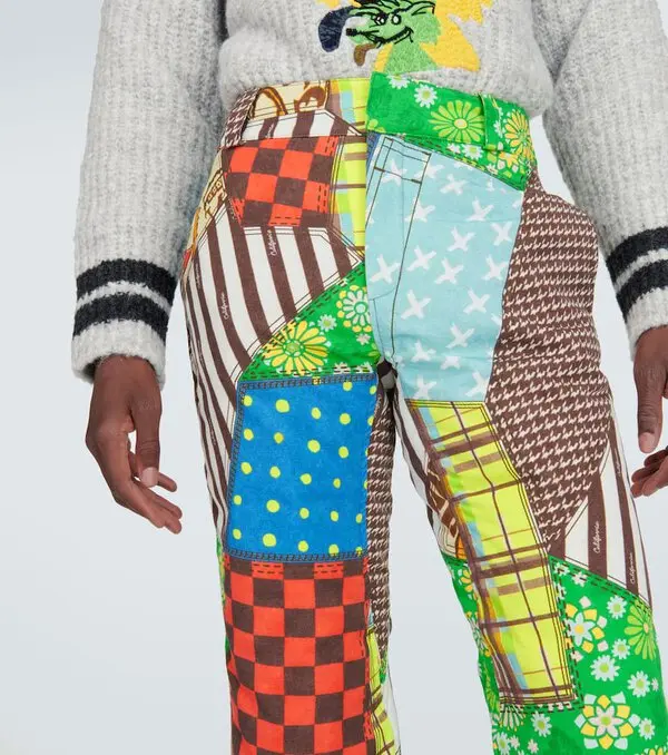 ERL Printed Cotton-blend Flared Pants