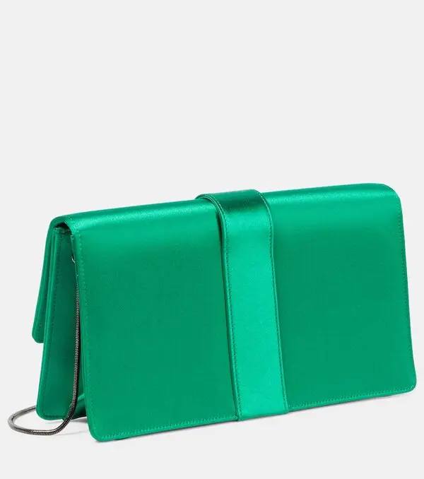 Manolo Blahnik Capri Embellished Clutch - Green