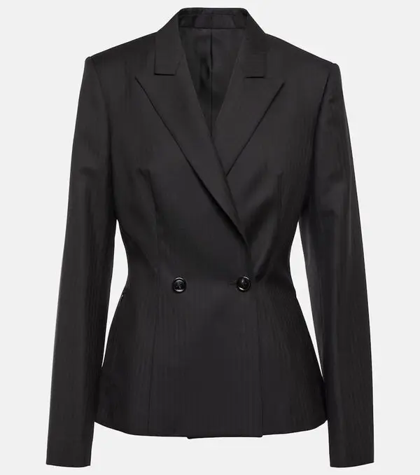 Alaïa Herringbone Wool Gabardine Blazer