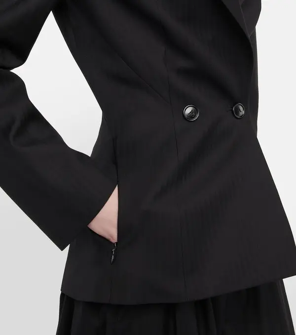 Alaïa Herringbone Wool Gabardine Blazer