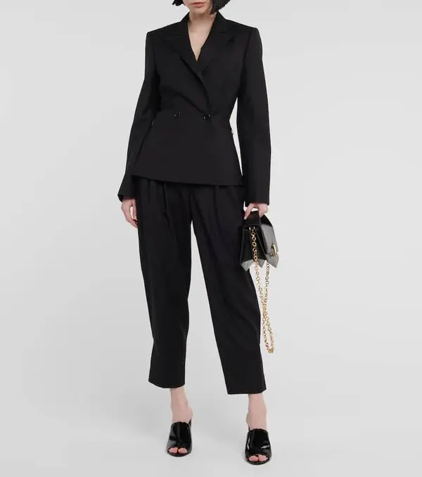 Alaïa Herringbone Wool Gabardine Blazer