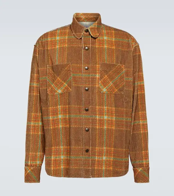 ERL Checked Cotton Corduroy Shirt